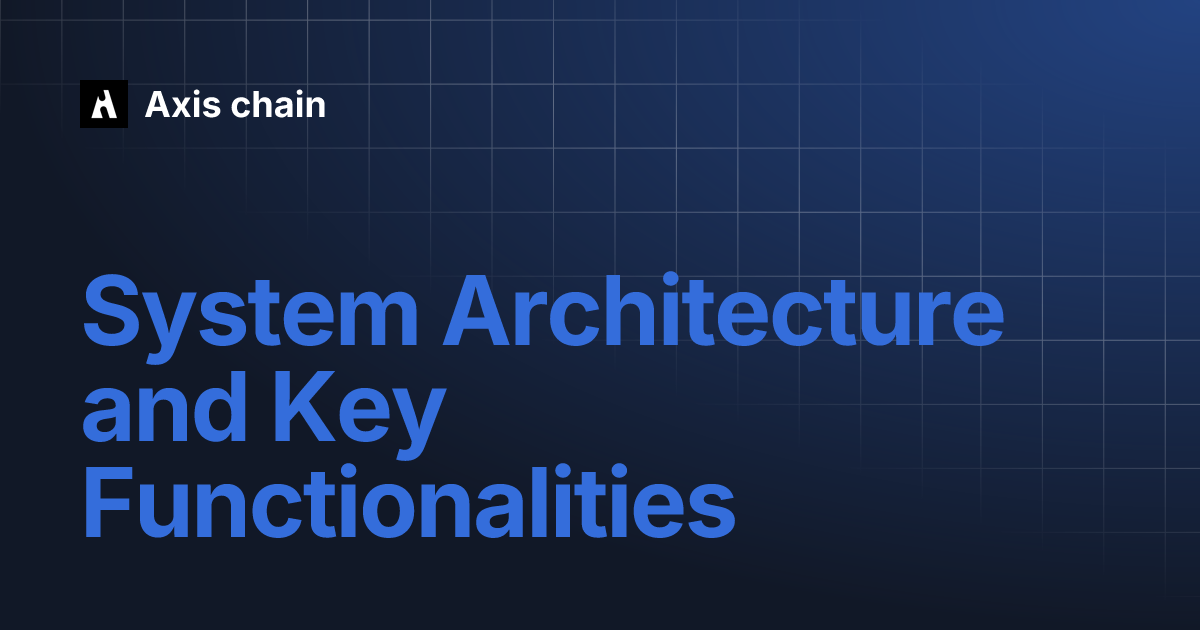 System Architecture and Key Functionalities | Axis chain System Architecture and Key Functionalities | Axis chain